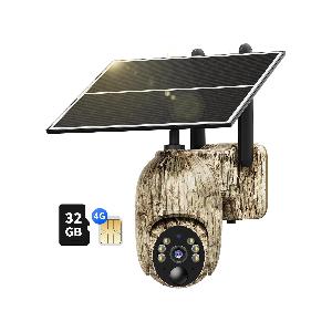 NUASI Fotocamera da Caccia 4G e Scheda SIM, 2K Video in diretta Telecamera con Pannello Solare ...